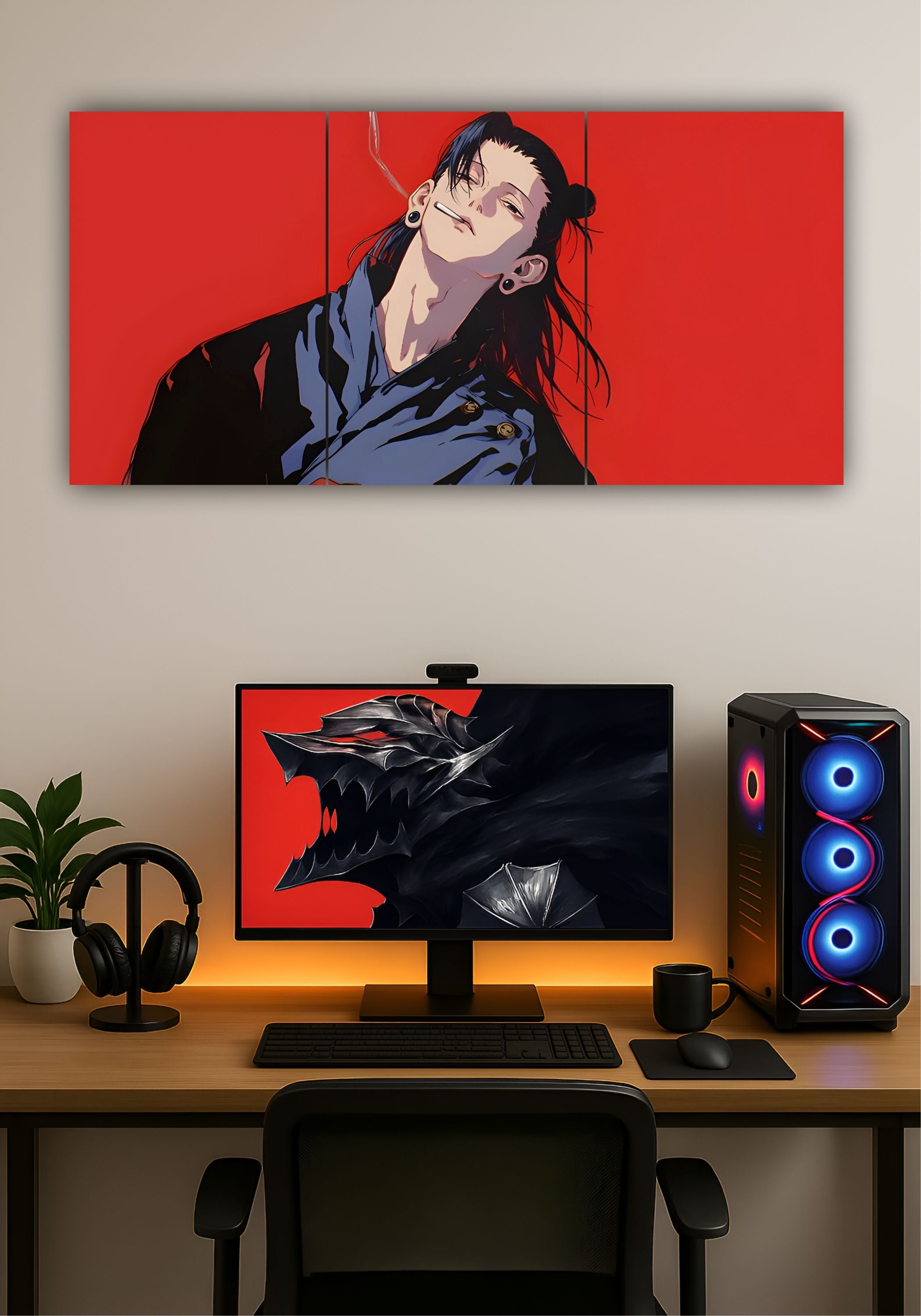 Geto Suguru Split Design Poster – Jujutsu Kaisen Anime Wall Art for Ro ...