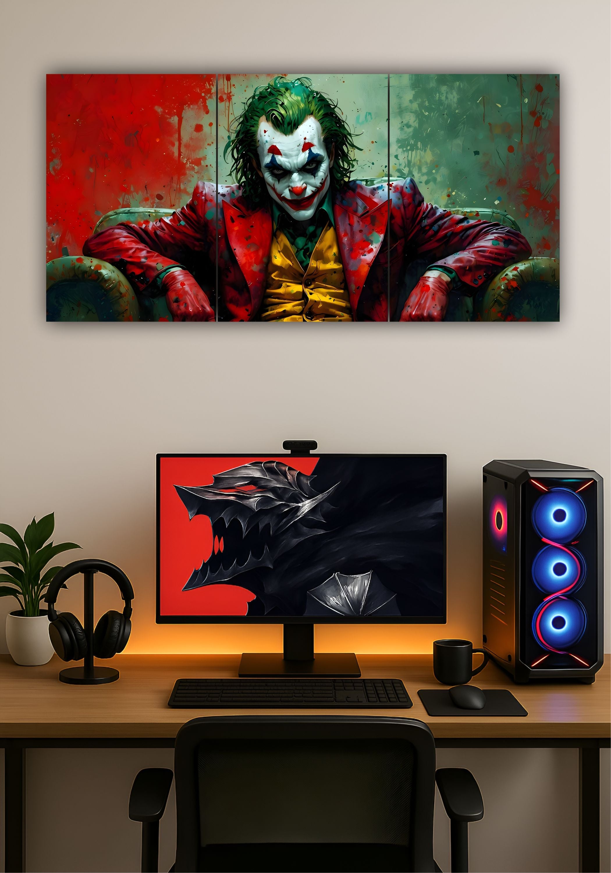 Joker Movie Split Design Poster – DC Supervillain Wall Art for Home ...